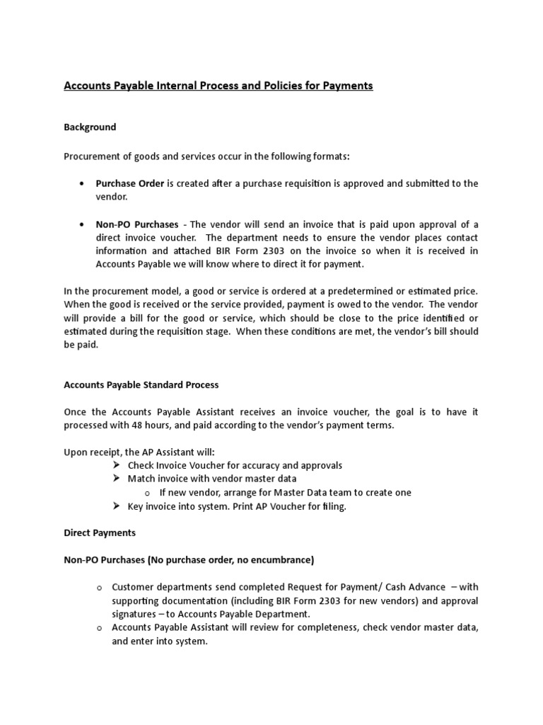 Accounts Payable Process Guide | PDF | Accounts Payable | Receipt