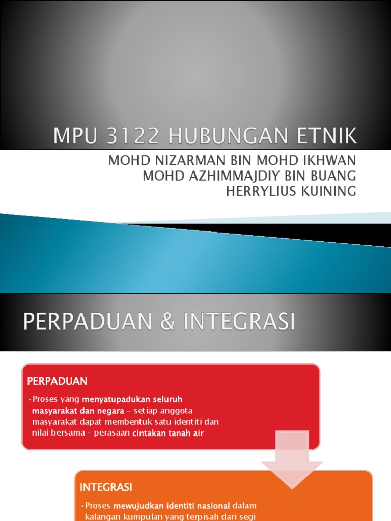 Perpaduan Dan Integrasi | PDF
