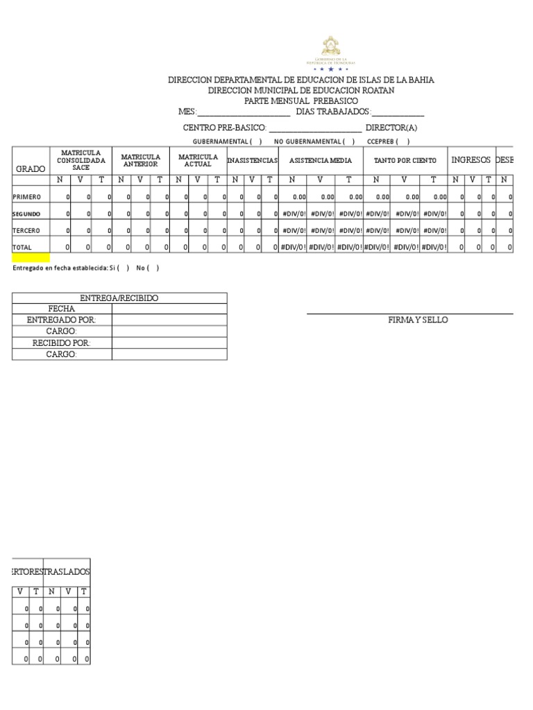Formato Parte Mensual Pre-basica