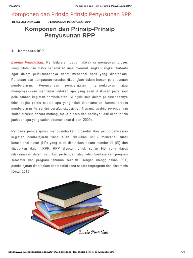 Komponen Dan Prinsip-Prinsip Penyusunan RPP | PDF | Bisnis