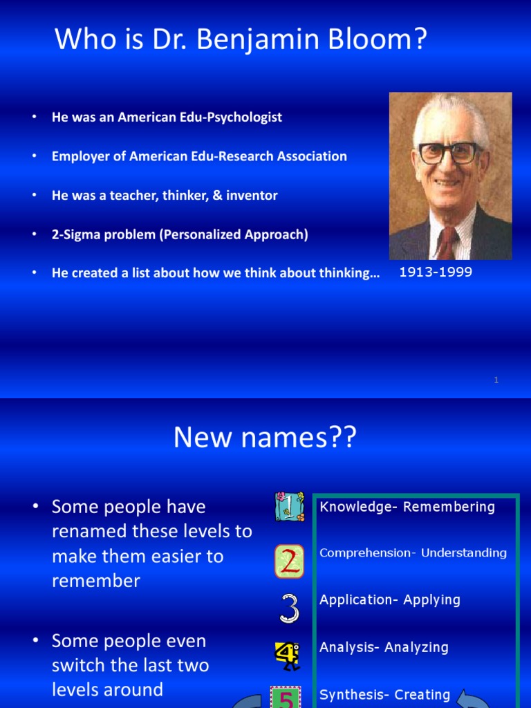 Who Is Dr. Benjamin Bloom? | PDF | Educational Assessment | Reading ...