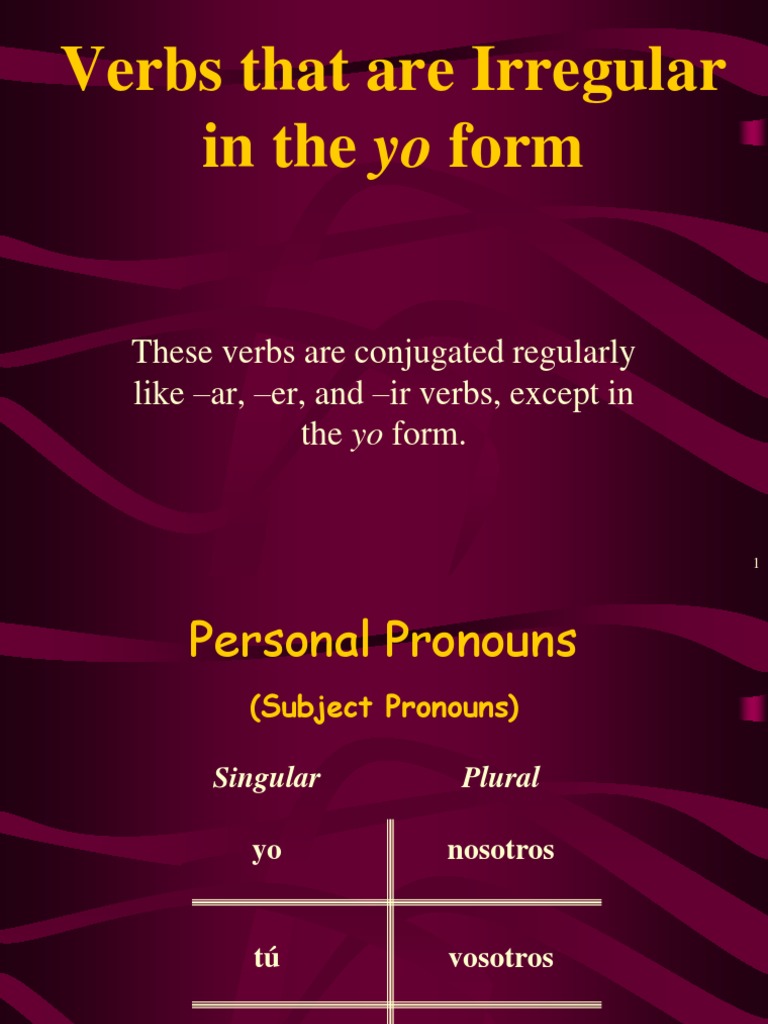 Yo Go Verbs | PDF | Grammatical Conjugation | Onomastics