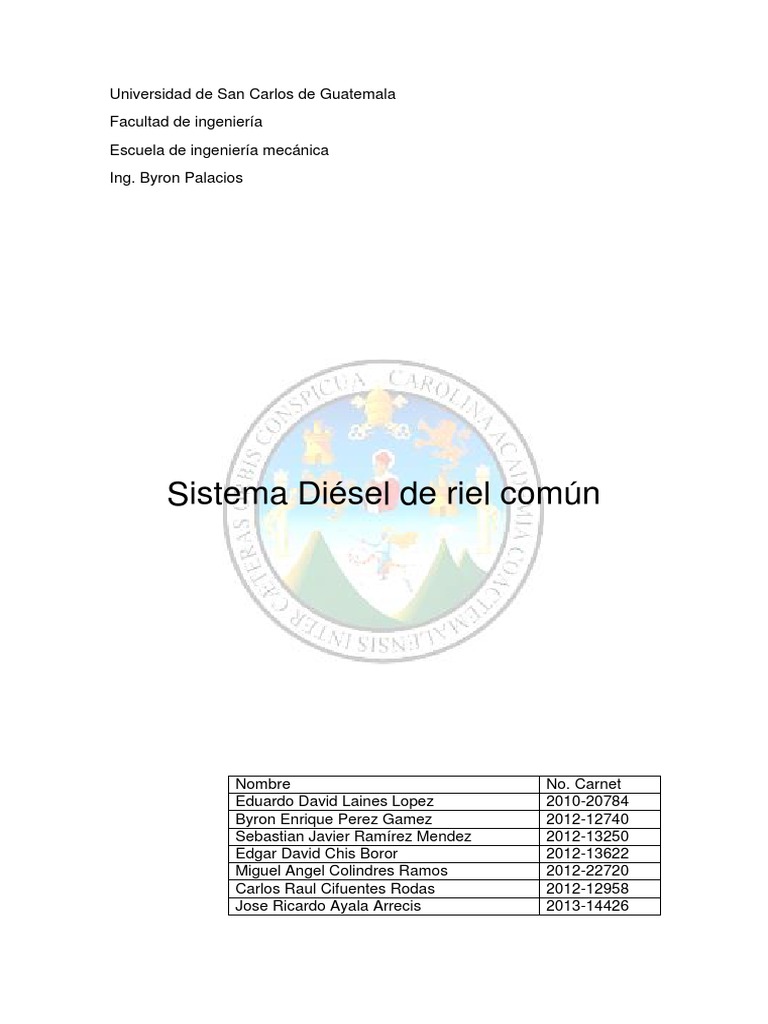 Sistema de Riel Común | PDF | Motores | Ingeniería mecánica