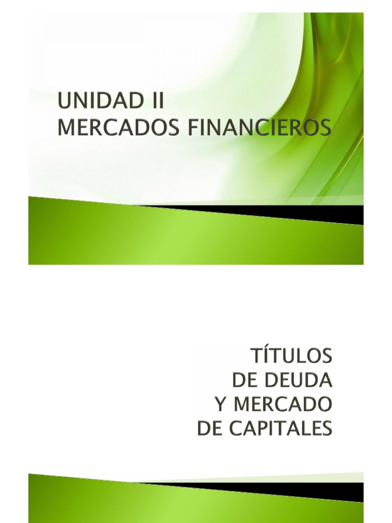 Unidad II - Títulos de Deuda y Capitales | PDF | Compartir (Finanzas) | Bancos