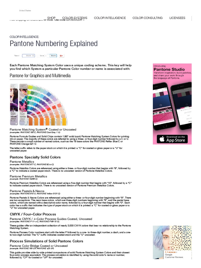 Color Intelligence - Pantone Numbering Explained | PDF | Printing | Color
