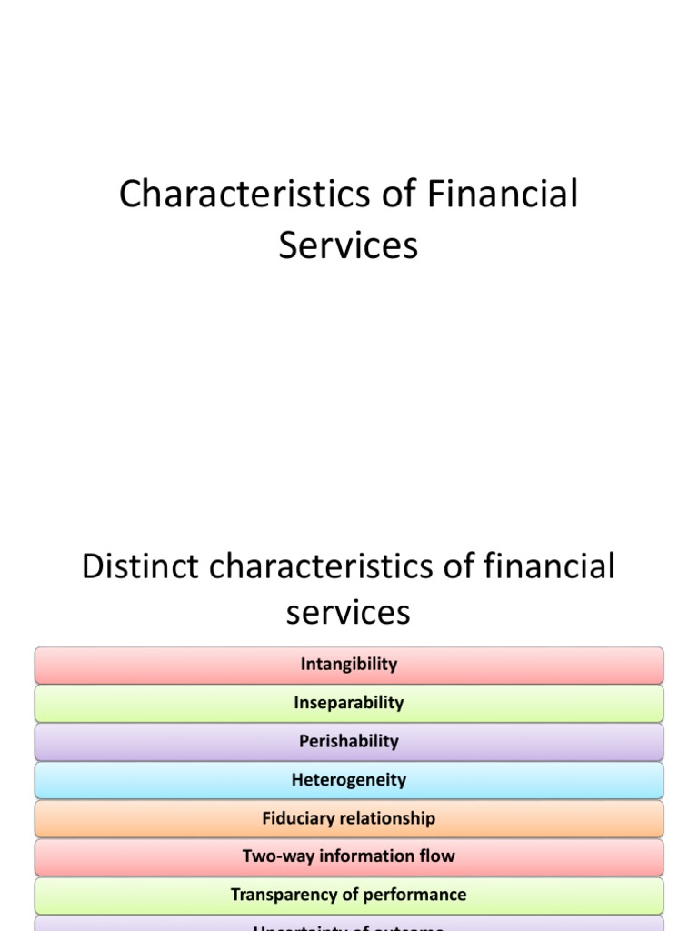 Characteristics of Financial Services | PDF