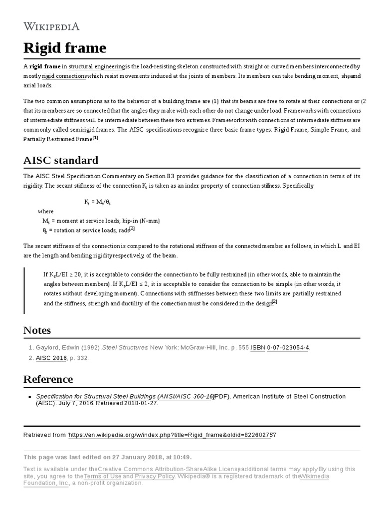 Rigid Frame: AISC Standard | PDF | Mechanics | Classical Mechanics