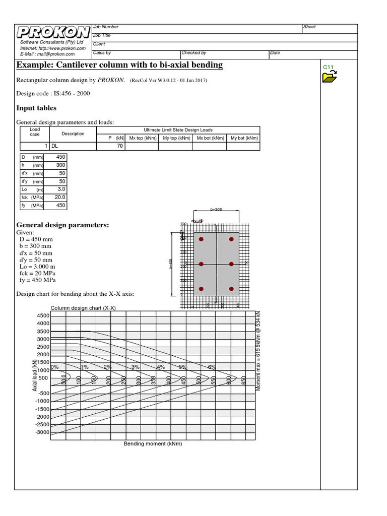 Design of a rectangular reinforced concrete column subjected to bi ...