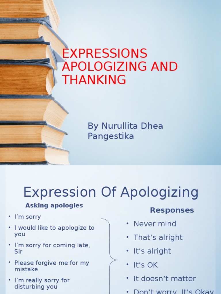Apologizing and Thanking Expressions | PDF | Self-Improvement