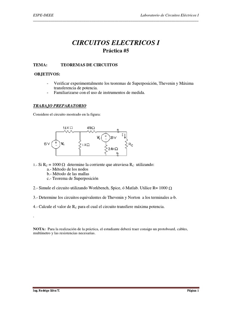 Practica 5 Circuitos I V2015 Descargar Gratis Pdf Resistencia