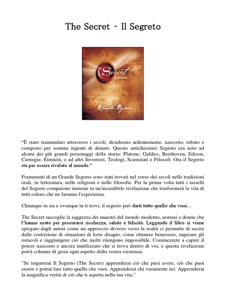The Secret - Il Segreto | PDF