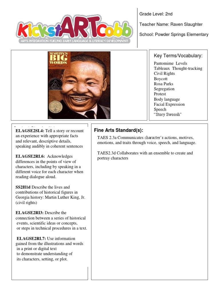 Civil Rights Lessons for 2nd Grade | PDF | Martin Luther King Jr ...