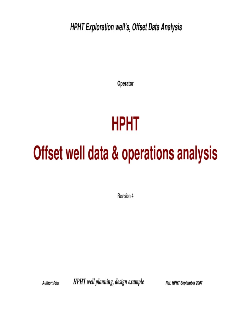 HPHT Offset Well Data Example | PDF | Casing (Borehole) | Oil Well