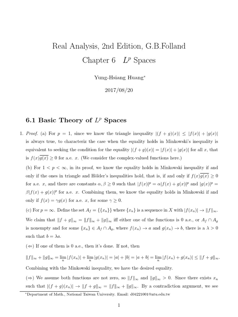 Folland Chap 6 Solution | PDF | Measure (Mathematics) | Mathematical Analysis