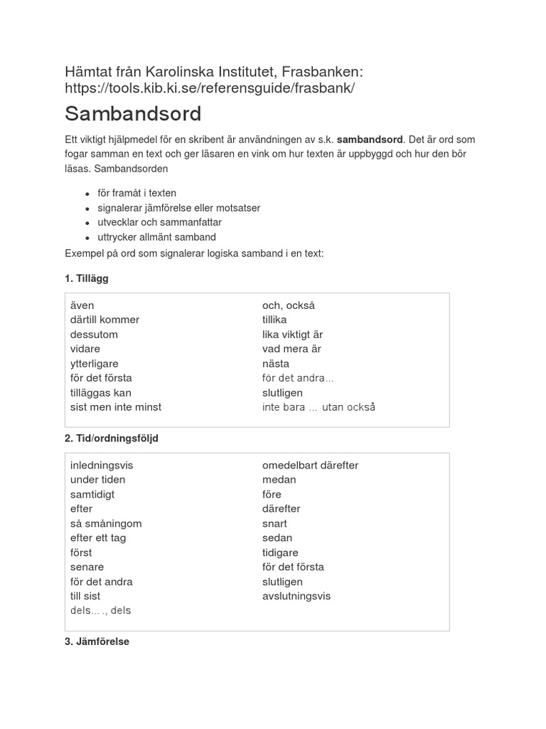 Sambandsord - KI | PDF