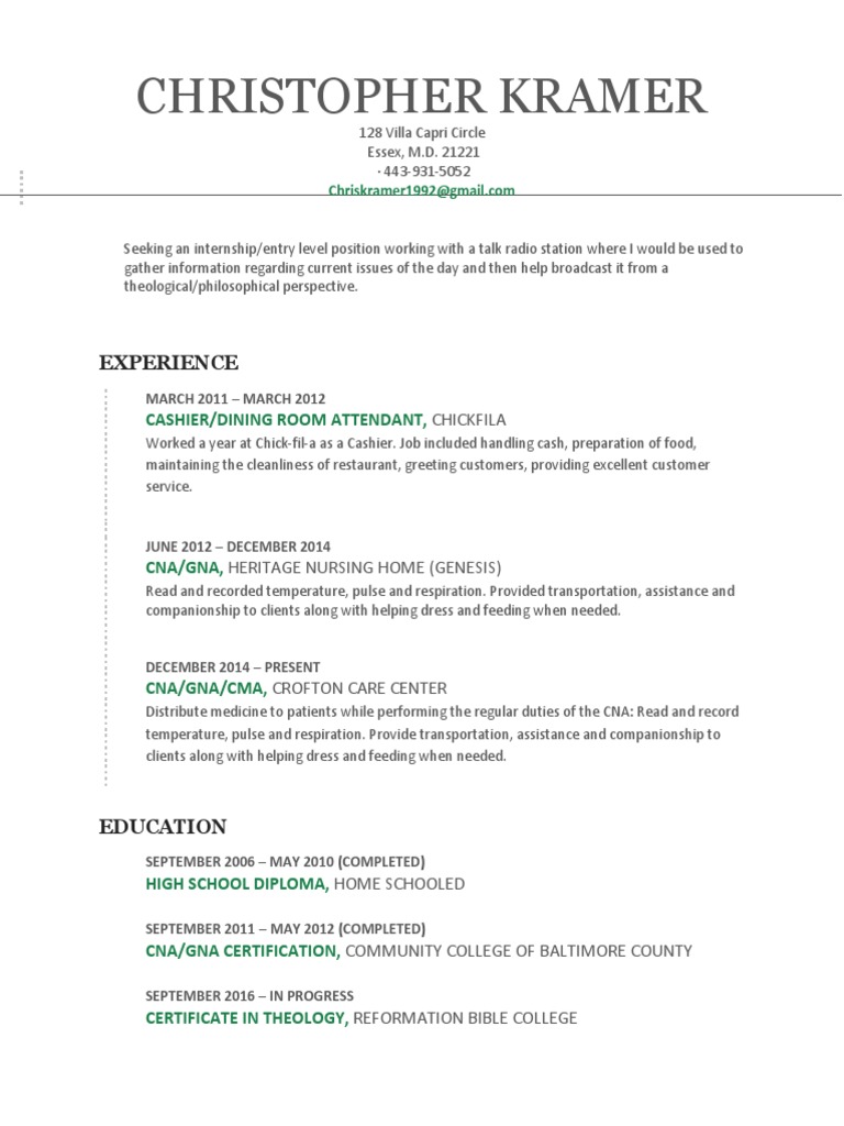 Christopher Resume e | PDF | Health Care