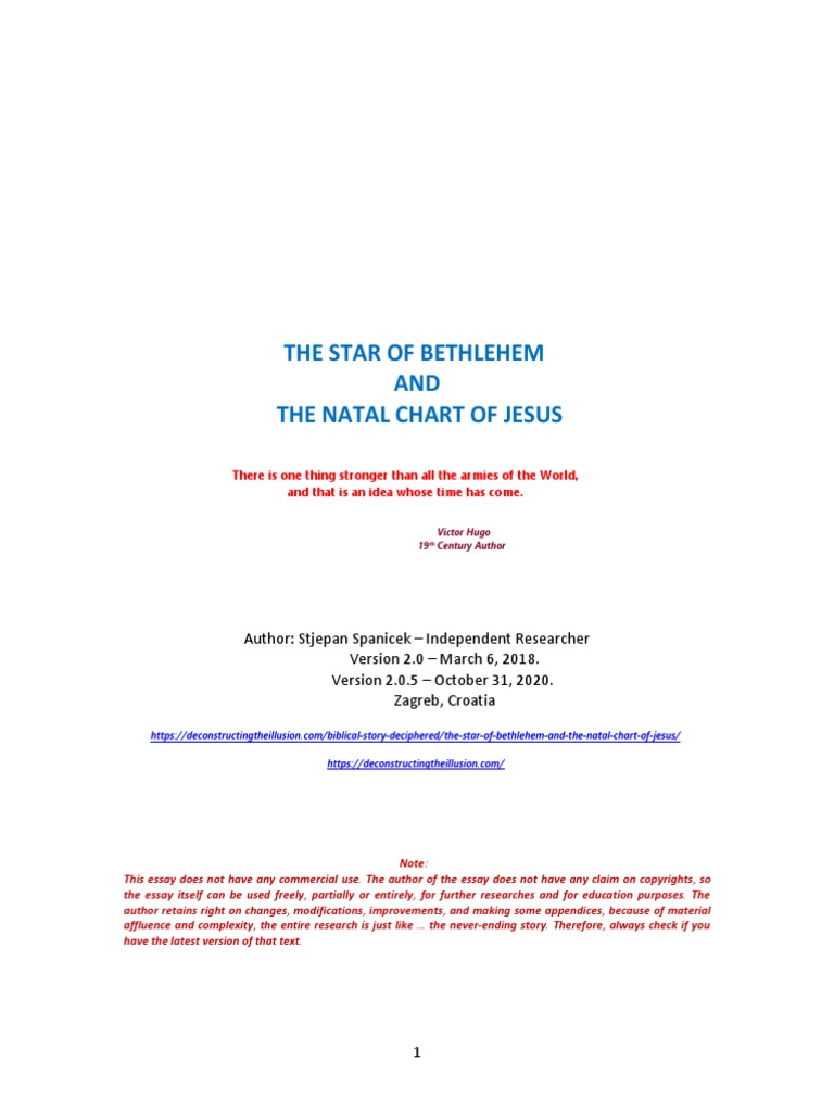 THE STAR OF BETHLEHEM AND THE NATAL CHART OF JESUS - Version 2-0-5-A ...