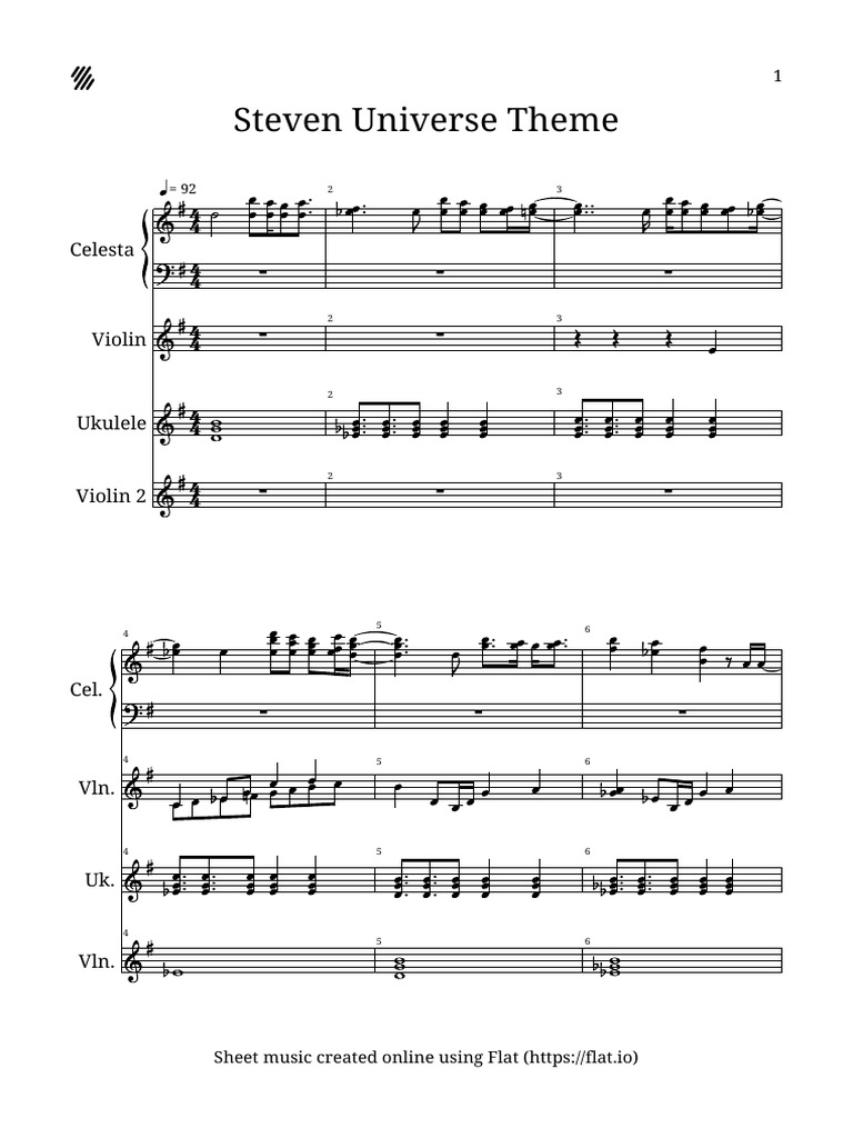 Steven Universe Theme Sheet Music | PDF