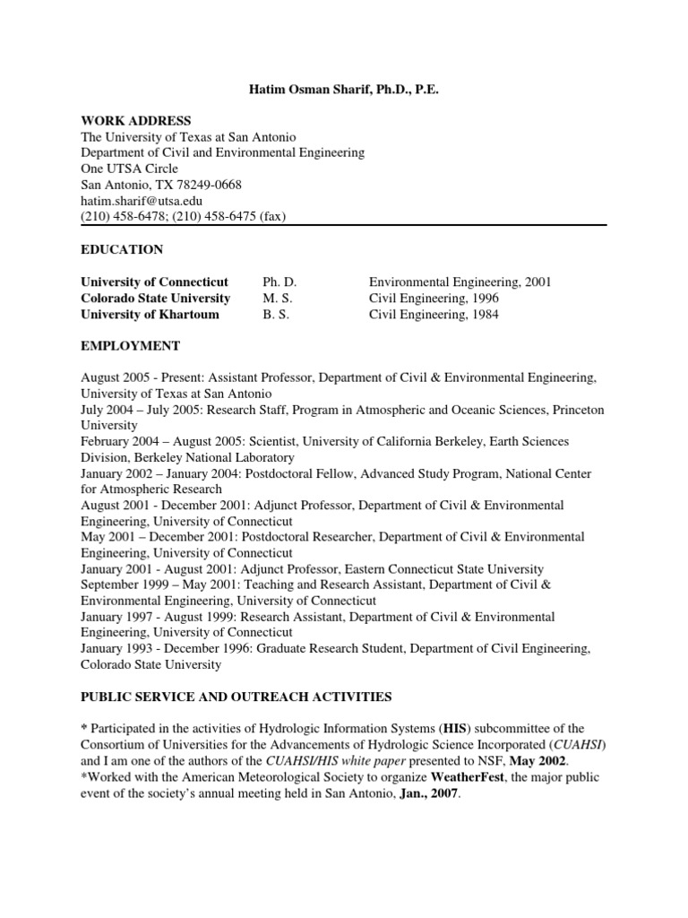 Sharif CV | PDF | Meteorology | Hydrology