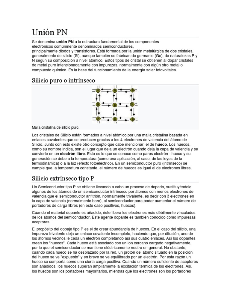 Unión PN | PDF | Semiconductores | Unión PN