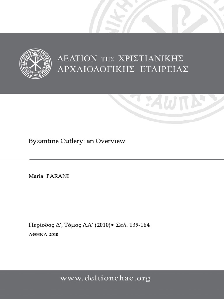 Byzantine Cutlery | PDF | Tableware | Cutlery