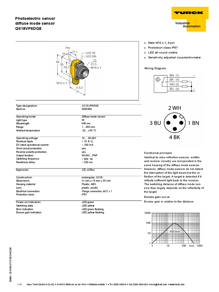 Datasheet Sensor Fotoelectrico | PDF | Light Emitting Diode | Sensor