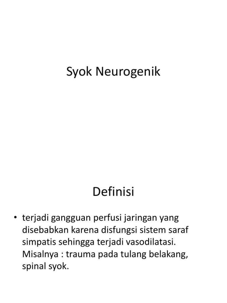 Syok Neurogenik | PDF | Shock (Circulatory) | Traumatic Brain Injury