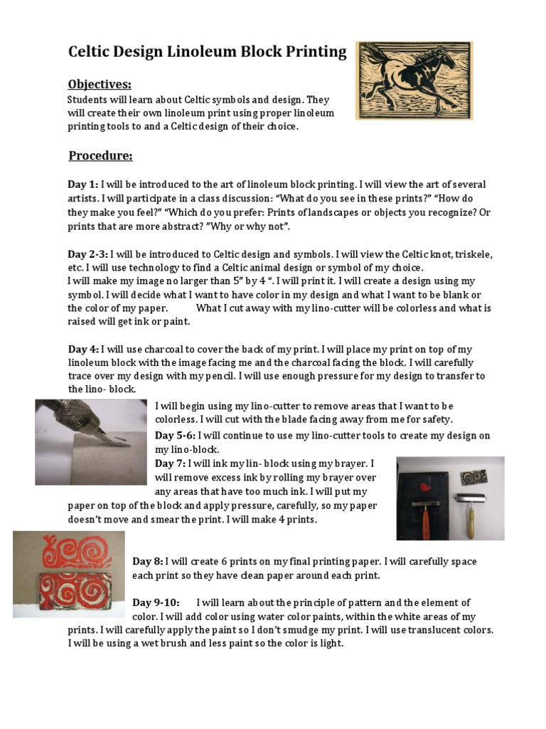 Celtic Lino Block Prints Rubric | PDF | Printmaking | Graphic Design