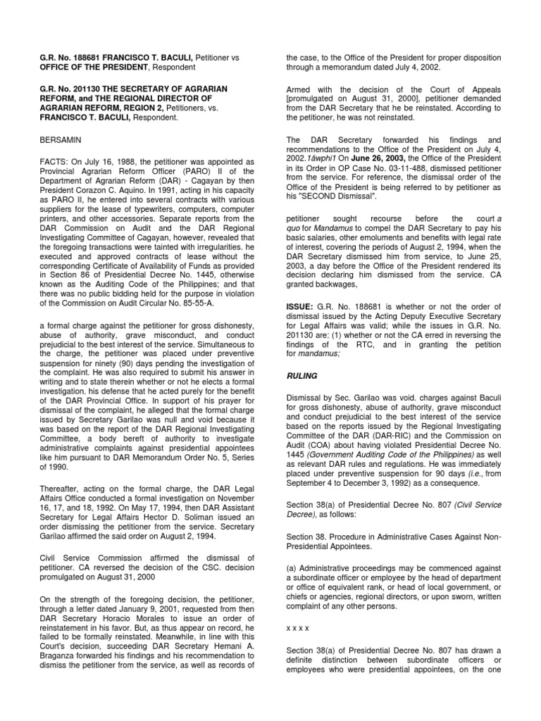 Baculi V Office | PDF | Complaint | Decree