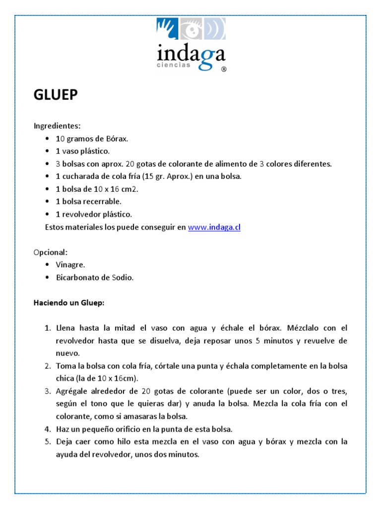 Gluep | PDF | Sustancias químicas | Química