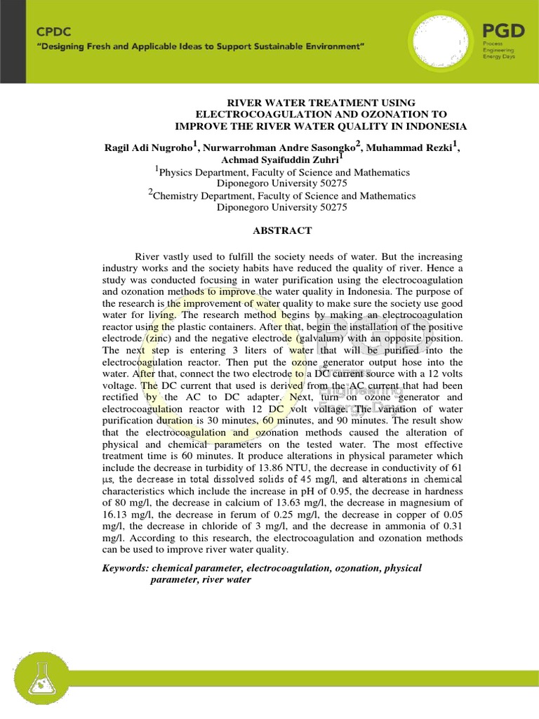 Abstract CPDC Diposcience | PDF | Water Purification | Magnesium