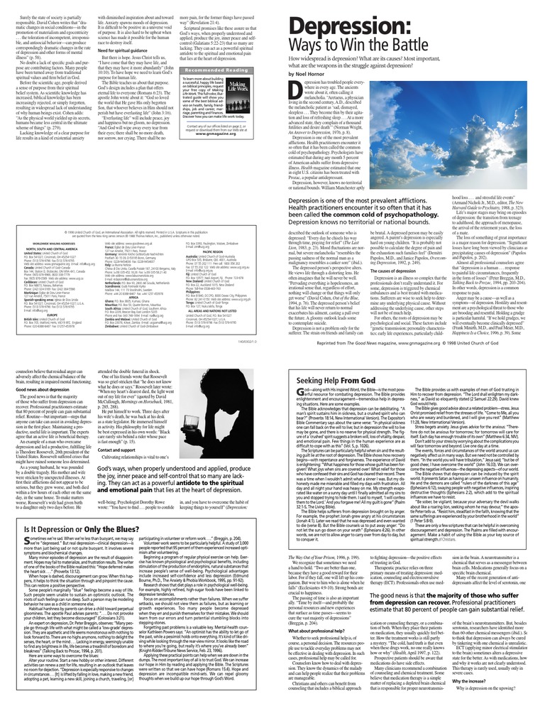 Depression Ways To Win The Battle | PDF | Major Depressive Disorder | Anger