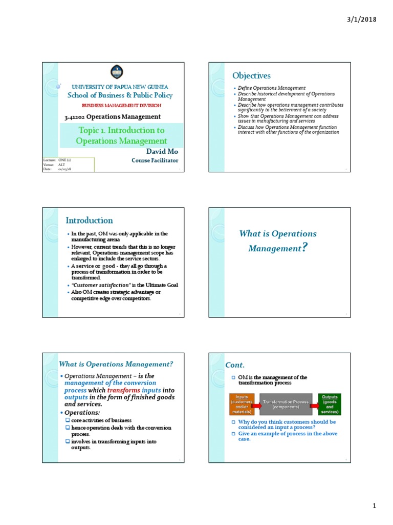 1.introduction To Operations Management | Operations Management ...