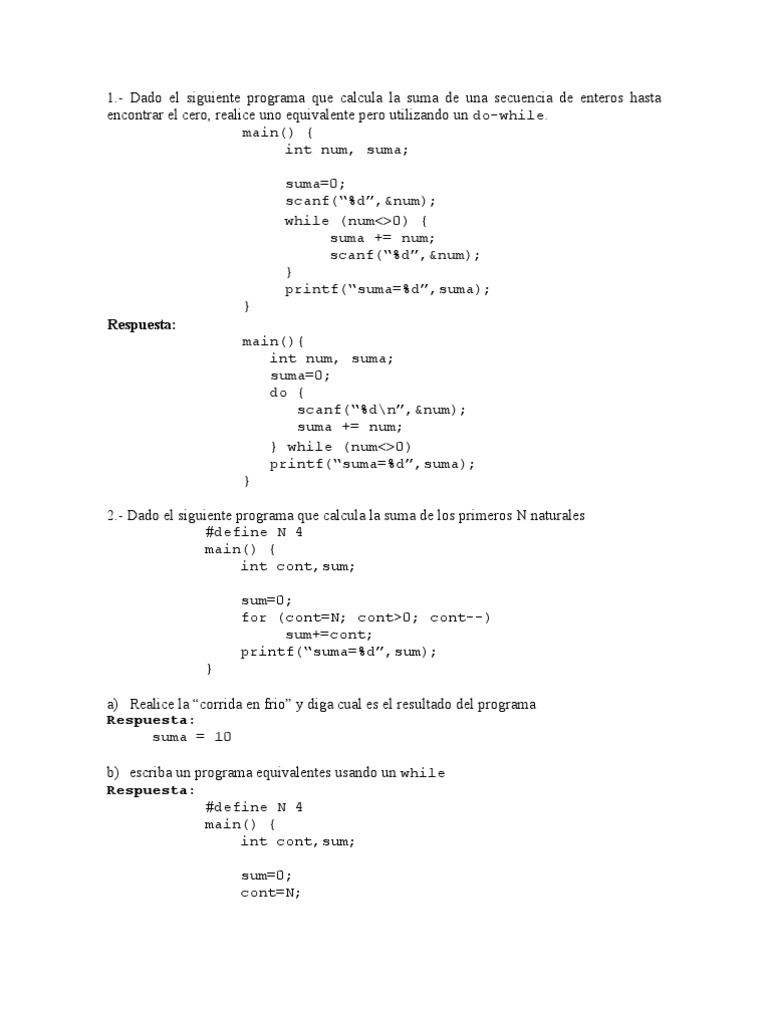 Ejemplos y ejercicios de do-while en C++ | PDF | Enseñanza de ...