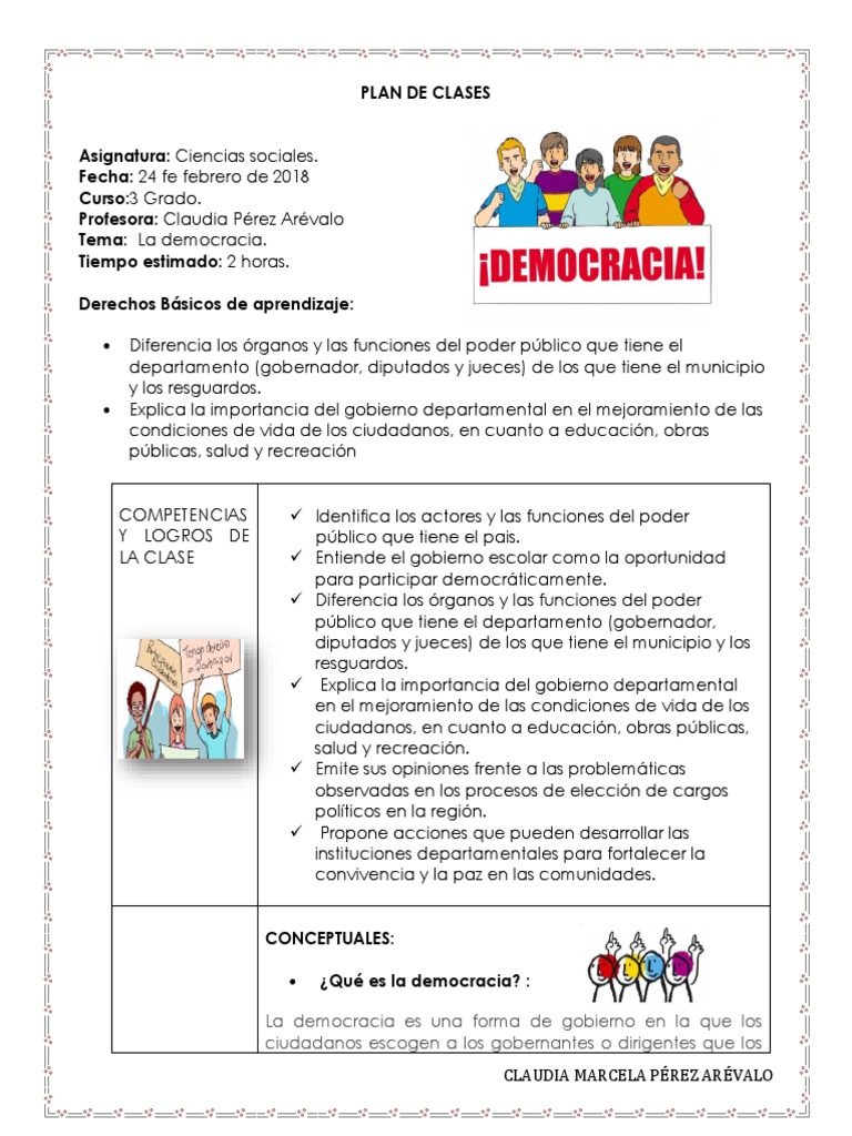 Plan de Clases - La Democracia | PDF | Democracia | Ideologías políticas