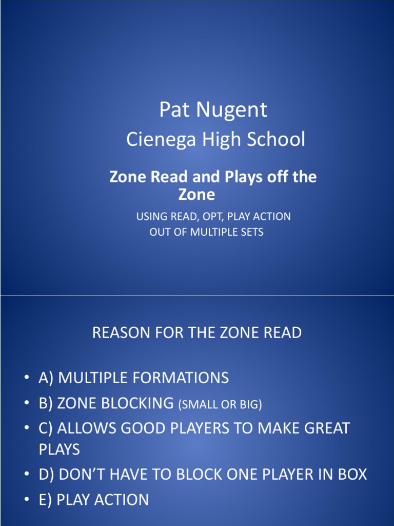 Zone Read Strategies for Football Plays | PDF