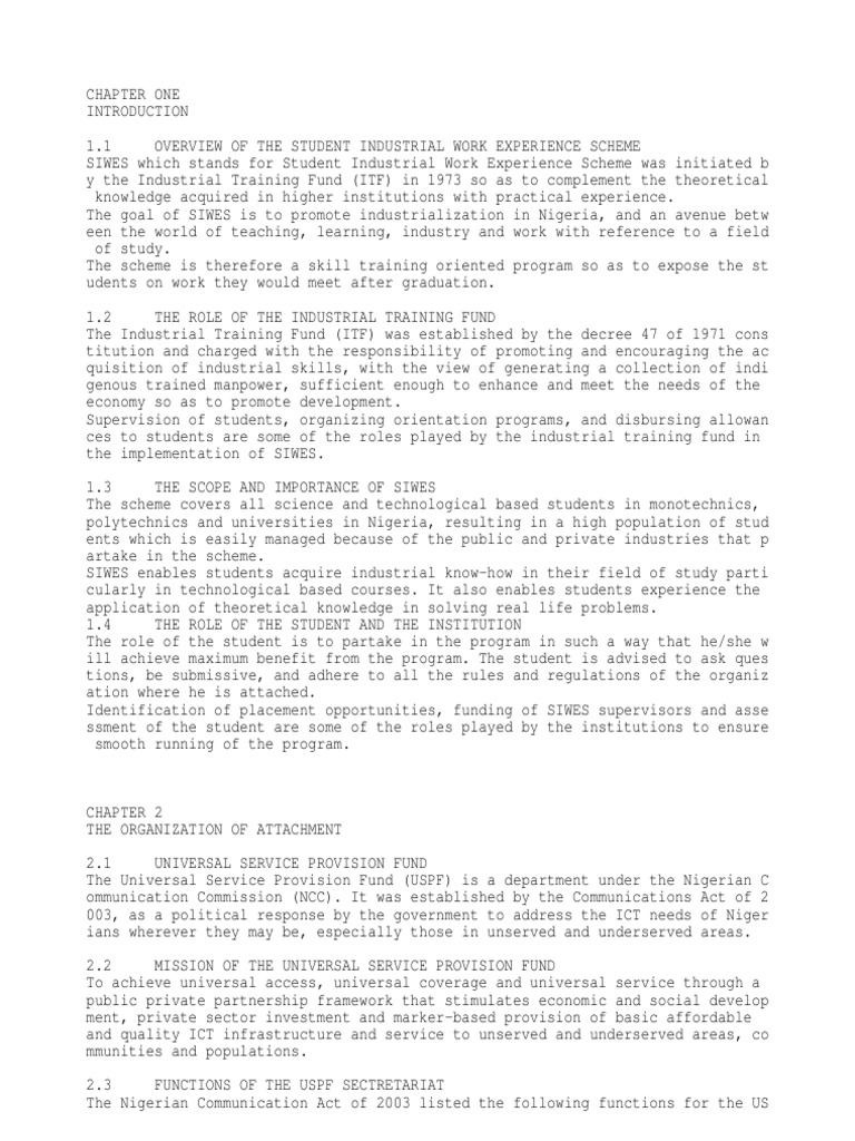Overview of SIWES and Its Importance | PDF | Transmission Medium ...
