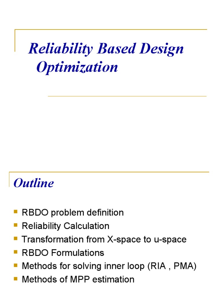 Reliability Based Design Optimization | PDF | Mathematical Optimization | Reliability Engineering
