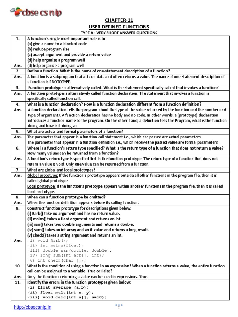 Chapter 11 User Defined Functions Pdf Parameter Computer Programming Scope Computer