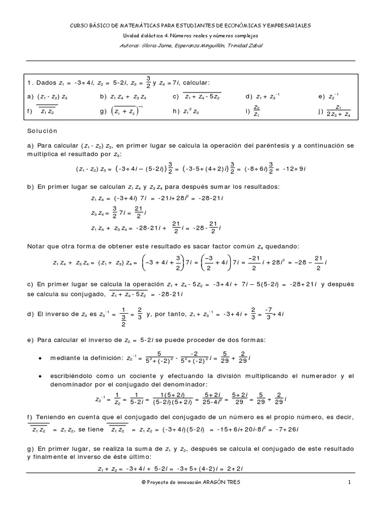 Ejer Resueltos Complejos PDF | PDF