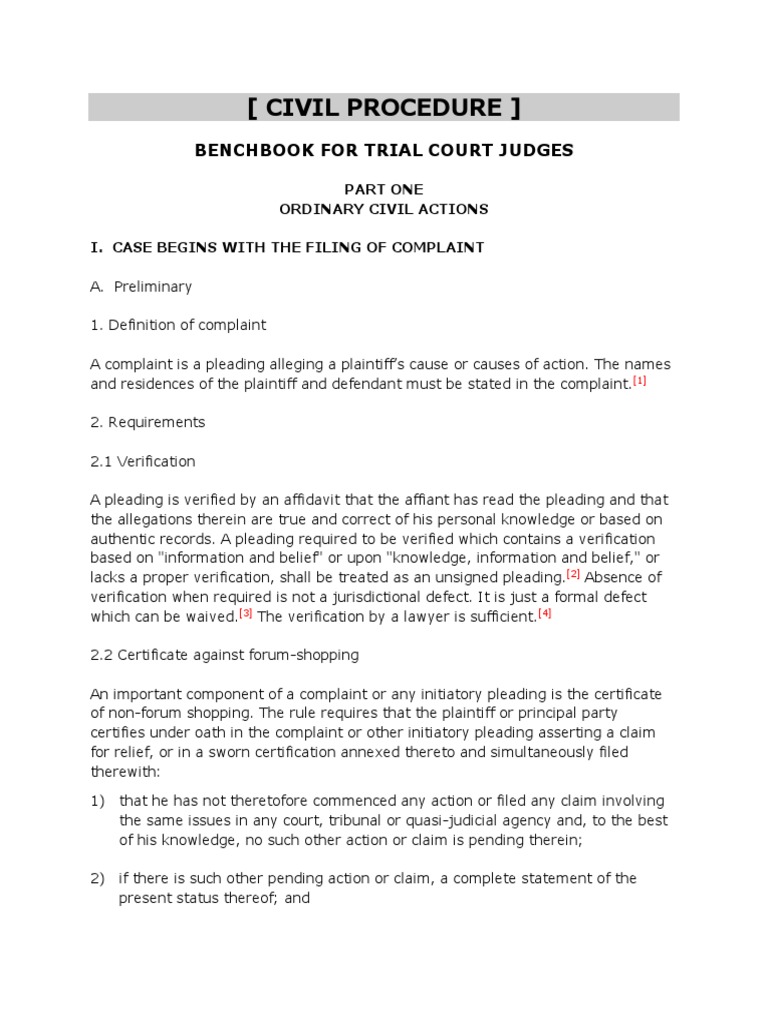 Benchbook Civil Pro | Download Free PDF | Deposition (Law) | Pleading