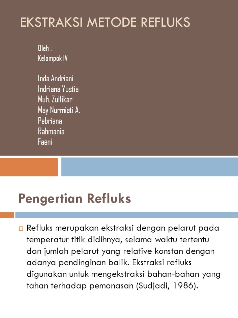 Ekstraksi Metode Refluks | PDF