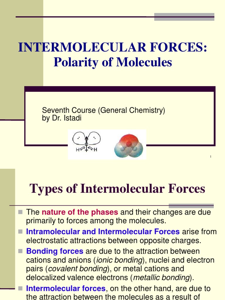Intermolecular Forces: Polarity of Molecules: Seventh Course (General ...