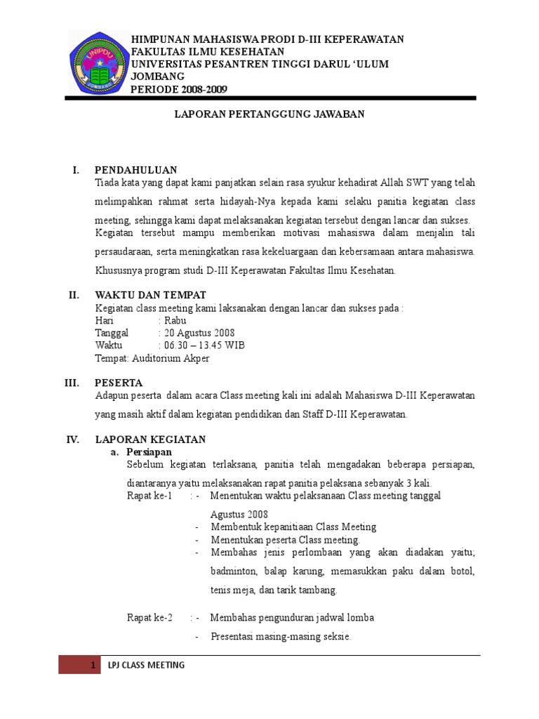LPJ Class Meeting | PDF