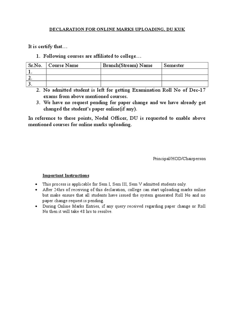 Declaration Marks Uploading | PDF | Technology & Engineering