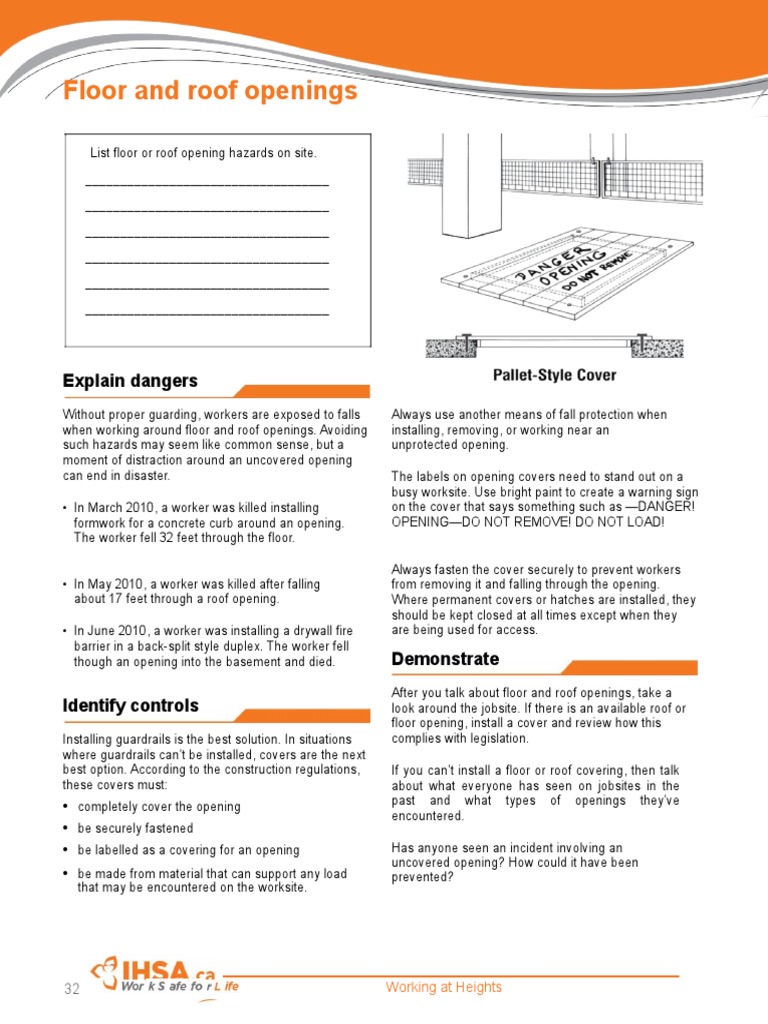 Floor and Roof Openings | Download Free PDF | Roof | Safety