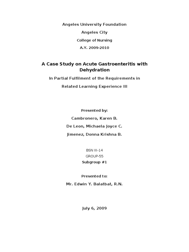 Case Study | PDF | Digestion | Human Digestive System