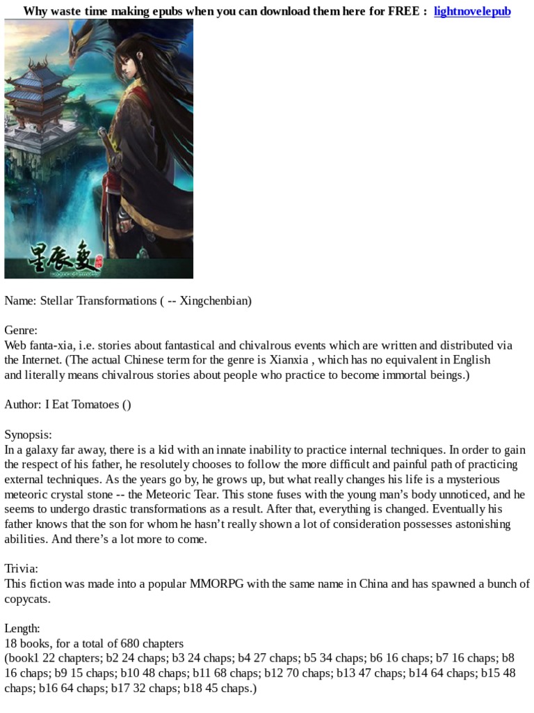 Stellar Transformations Epic Web Novel Download FREE | PDF | Neidan | Earth