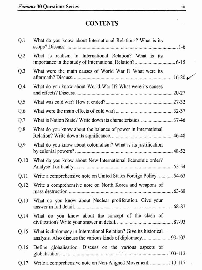 IR Solved Questions | PDF | Polarity (International Relations) | International Relations