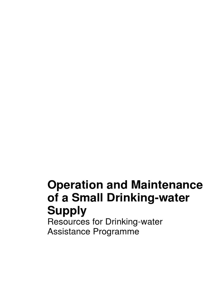 Operation Maintenance Small Drinking Water Supply2010 Jan14 | PDF ...